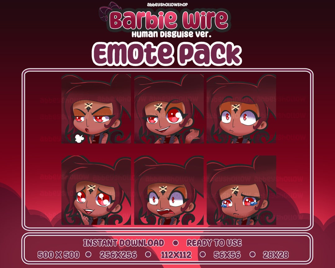 Helluva Boss | Barbie Wire (human Disguise) Premade Emote Pack (6 ...