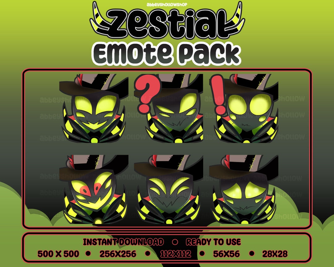 Hazbin Hotel | Zestial Premade Emote Pack (6) | Twitch Emotes | Discord ...