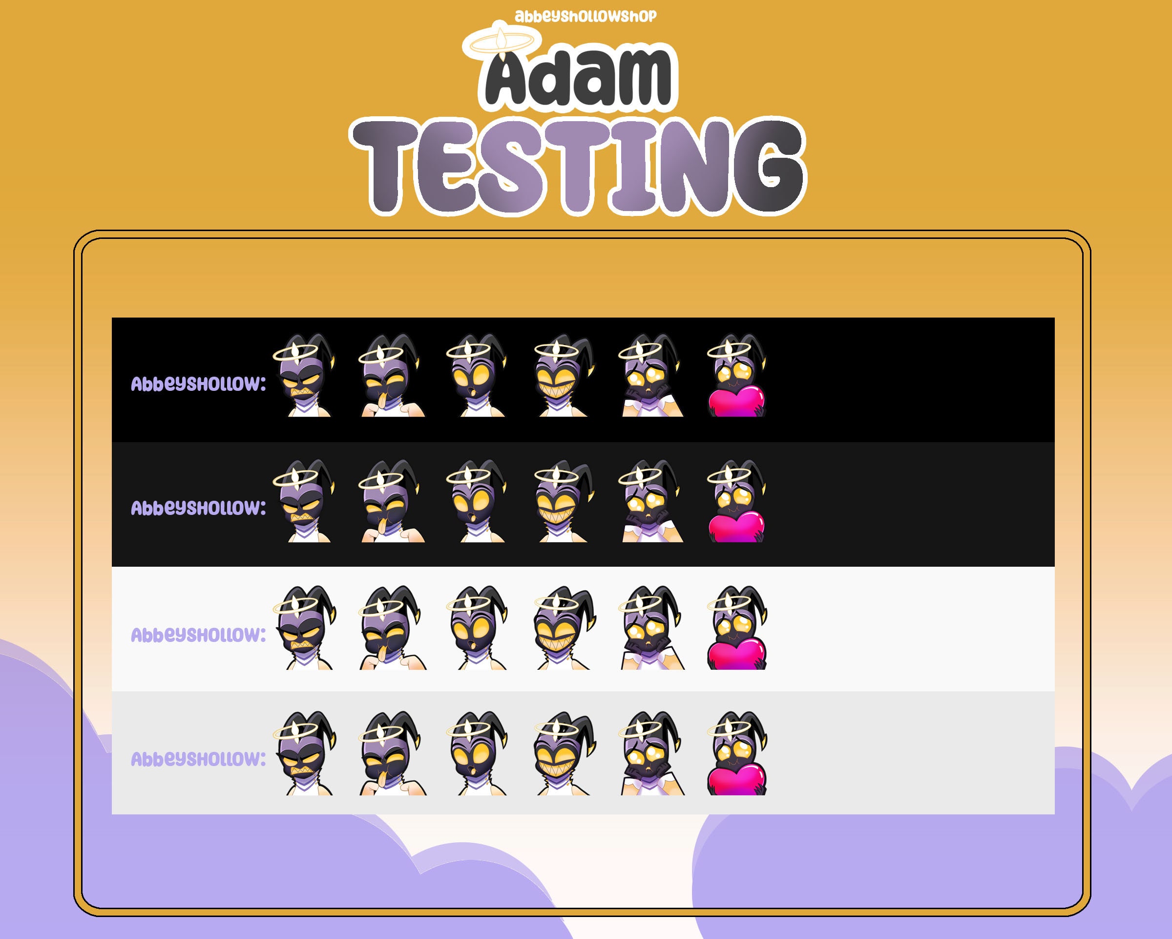 Hazbin Hotel | Adam Premade Emote Pack (6) | Twitch Emotes | Discord ...
