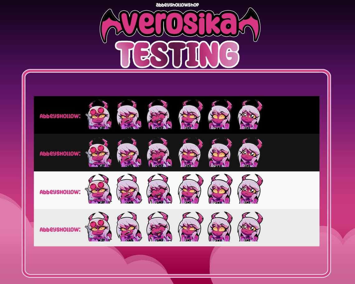 Helluva Boss | Verosika Premade Emote Pack (6) | Twitch Emotes ...