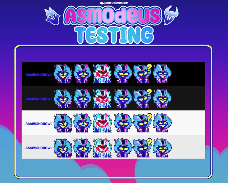 Helluva Boss | Asmodeus Premade Emote Pack (6) | Twitch Emotes ...