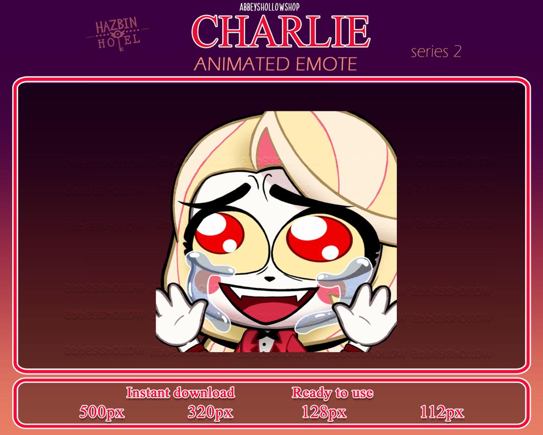 Charlie ANIMATED Emote: Hazbin Hotel Series 2, Twitch, Discord ...