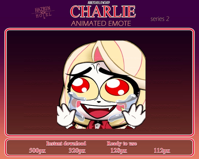 Charlie ANIMATED Emote: Hazbin Hotel Series 2, Twitch, Discord ...