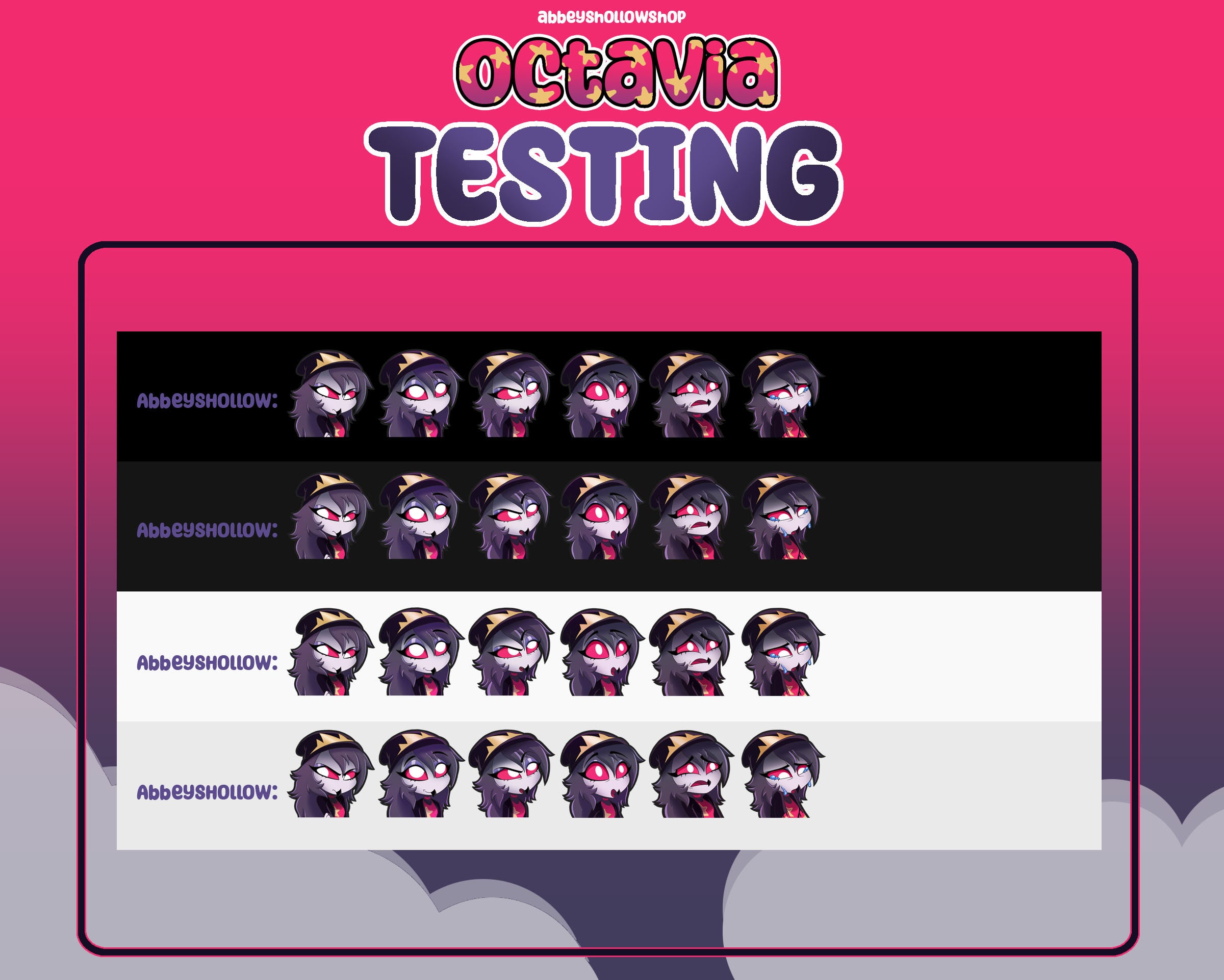 Helluva Boss Octavia Premade Emote Pack 6 Twitch Emotes Discord Emotes ...