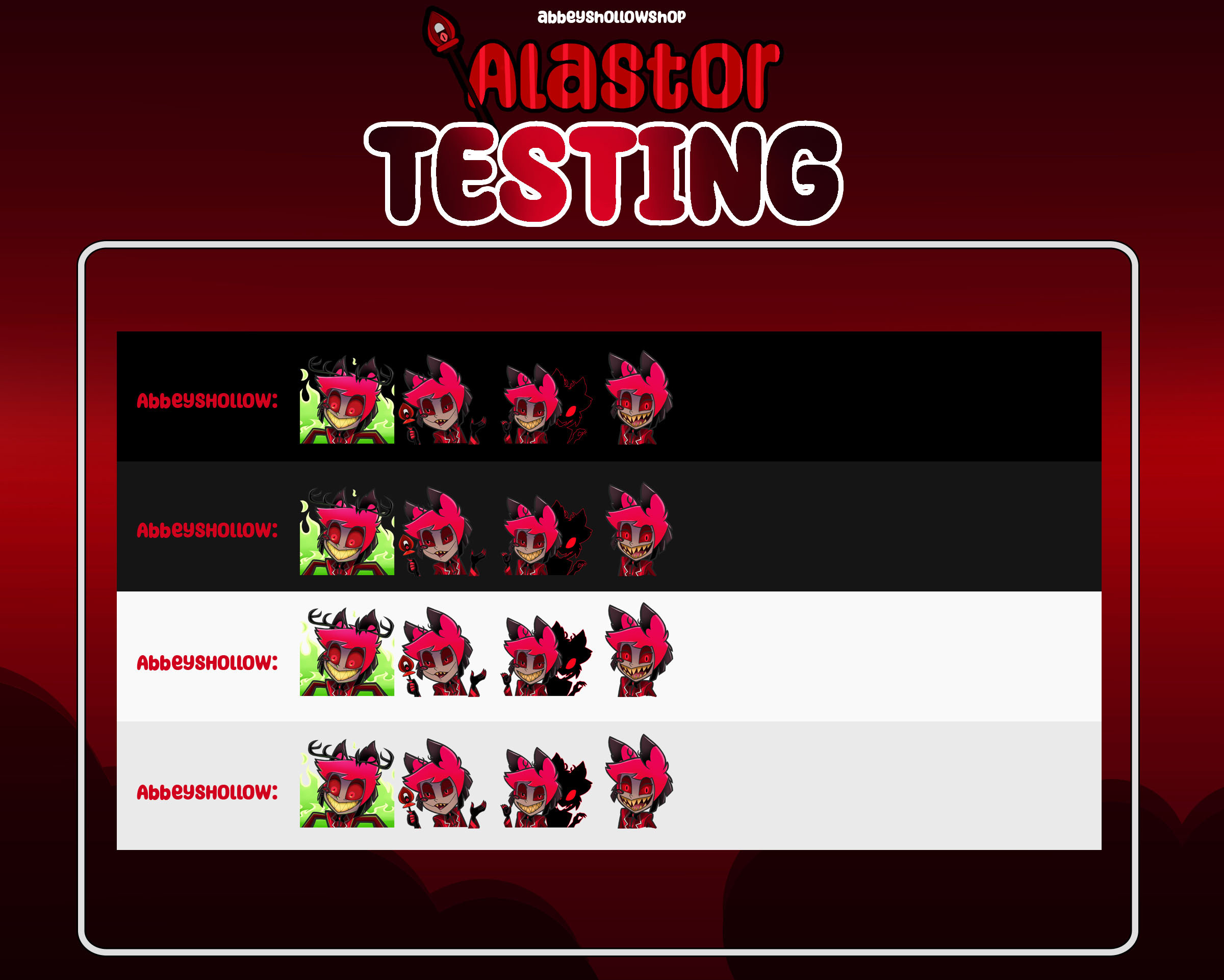 Animated Hazbin Hotel | Alastor Premade Emote Pack (4) | Twitch Emotes ...