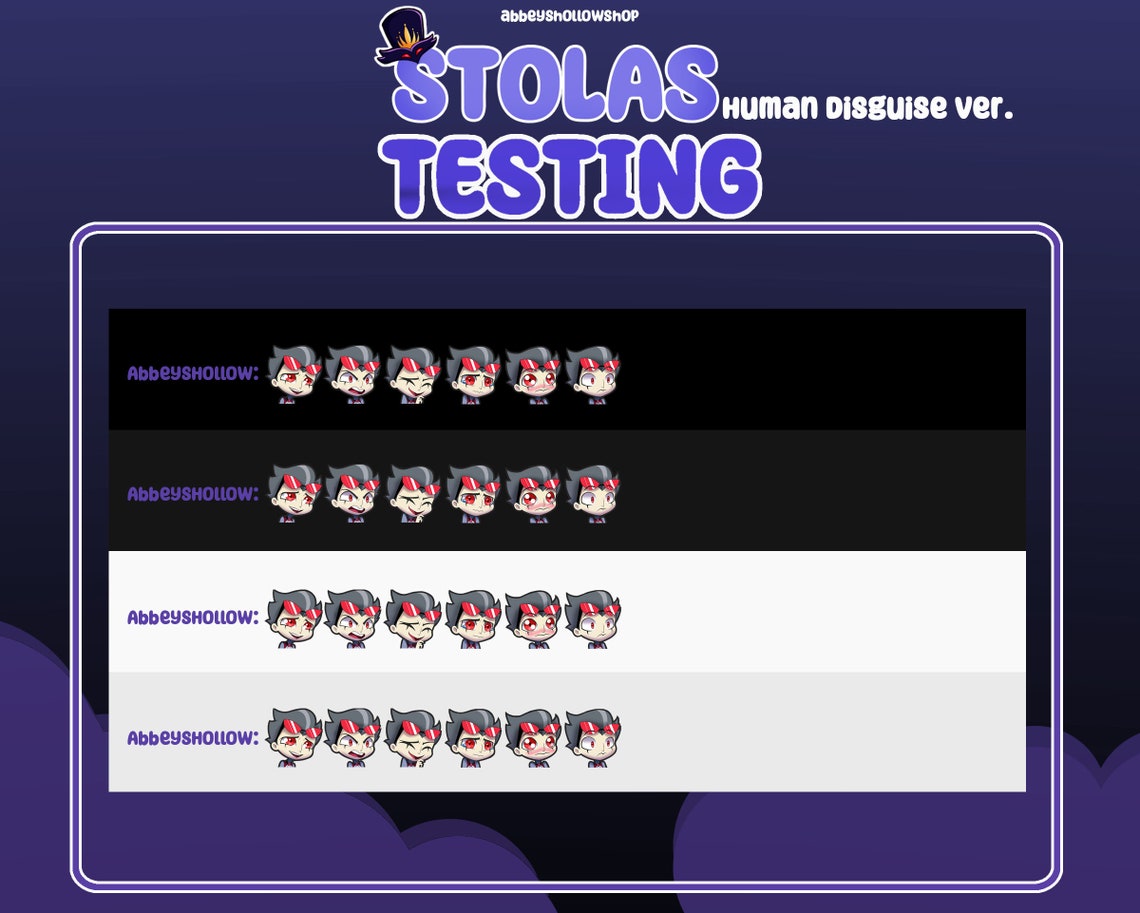 Helluva Boss Stolas human Disguise Premade Emote Pack 6 Twitch Emotes ...