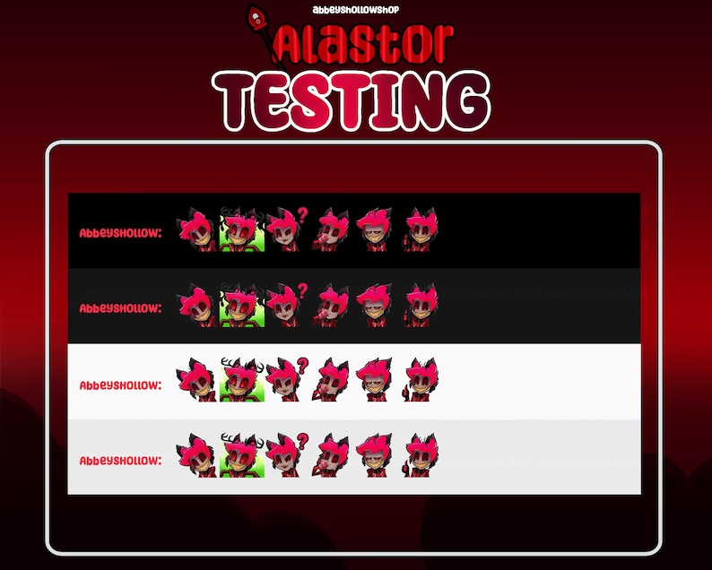 Hazbin Hotel Alastor Premade Emote Pack 6 Twitch Emotes Discord Emotes ...