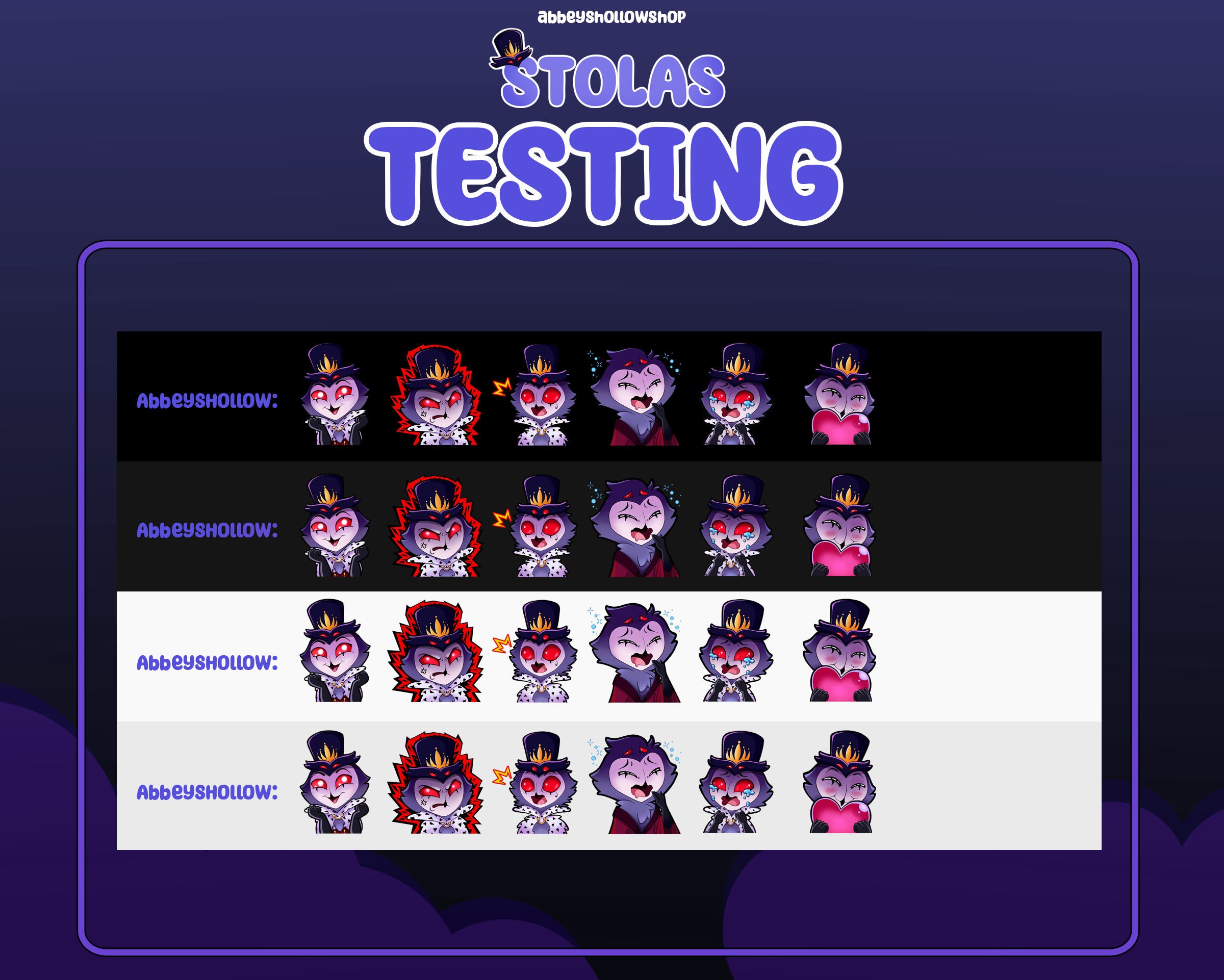 Helluva Boss Stolas Premade Emote Pack 6 Twitch Emotes Discord Emotes ...
