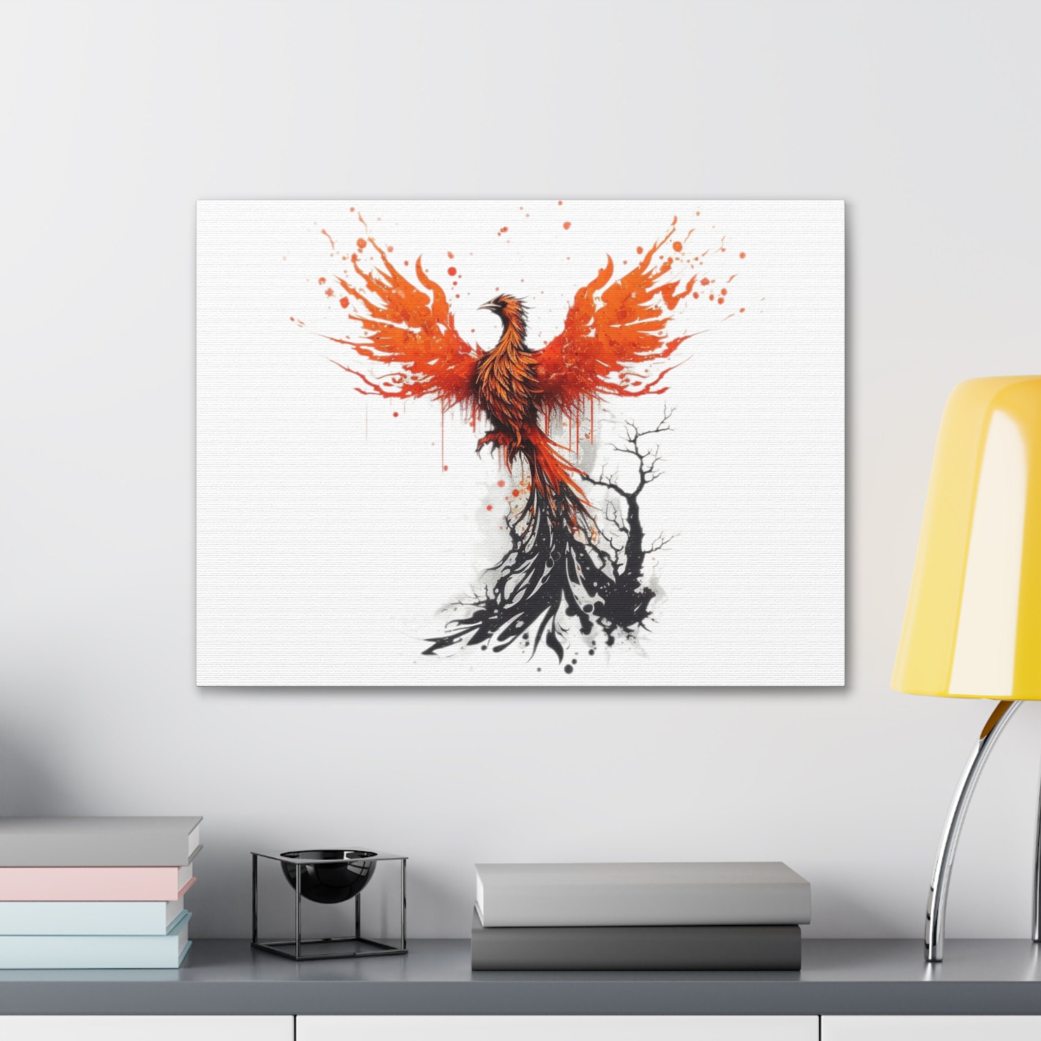 Phoenix Wall Art, Mythical Creature Art, Phoenix Bird Canvas ...