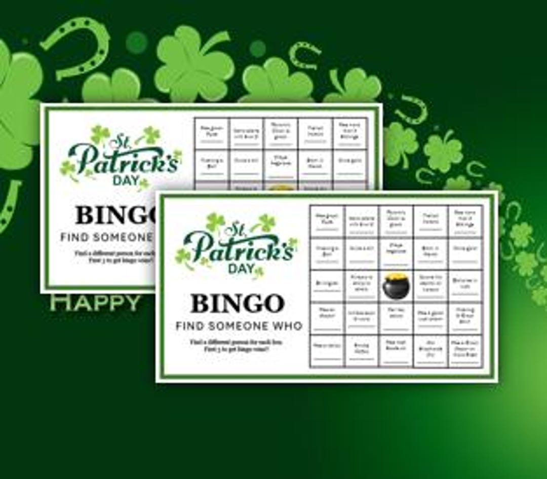 St. Patrick's Day Bingo | St. Patricks Games | St Patrick's Day Games ...
