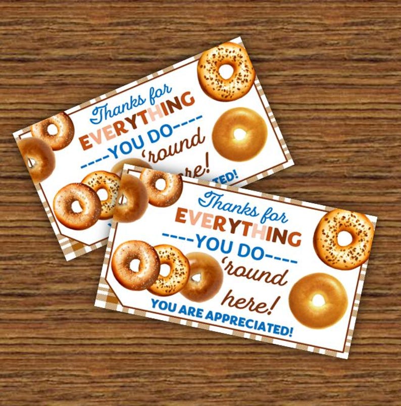 Bagel Staff Appreciation Sign, Teachers and Students Thanks for ...