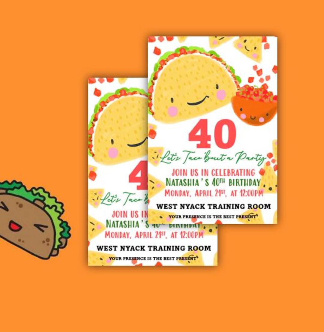 Taco Fiesta Birthday Invitation: Editable Mexican Party (instant ...