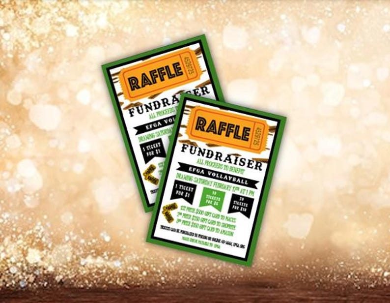 Editable Raffle Ticket Flyer Template, Sports, Church, School ...
