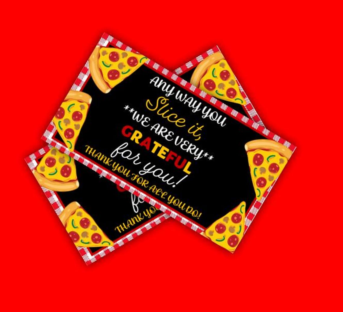 Printable Pizza Appreciation Sign: Teacher & Staff Thank You (digital ...