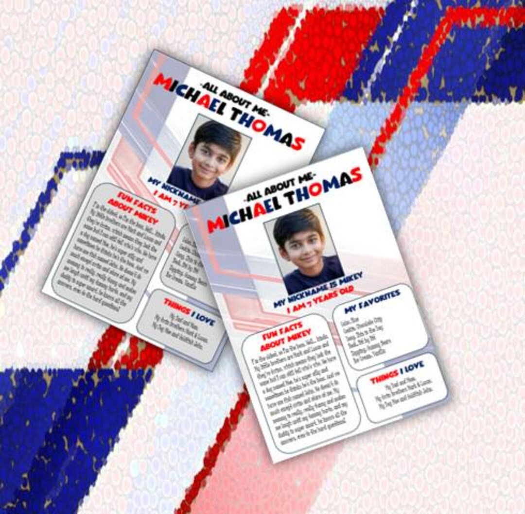 All About Me Boy Back to School Poster: Fun Memories - Etsy