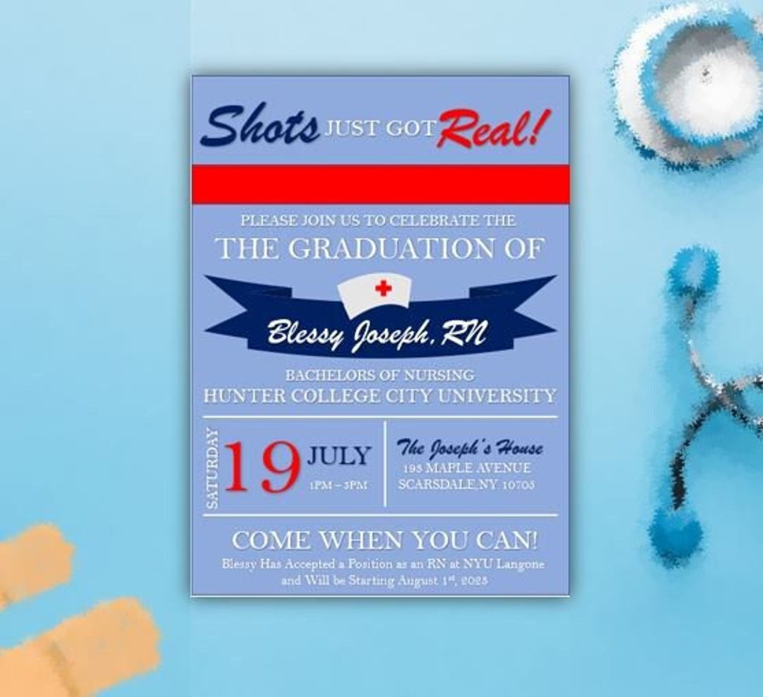 INSTANT DOWNLOAD Editable Nurse Graduation Invitation Printable Digital ...