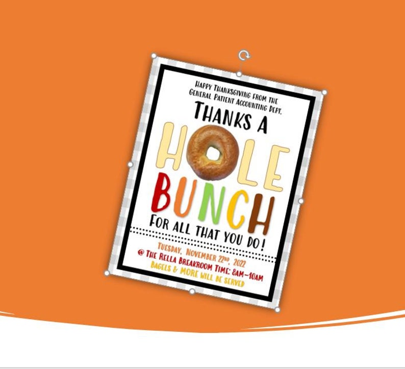 INSTANT DOWNLOAD Printable Thanks a Hole Bunch Bagel Appreciation Sign ...