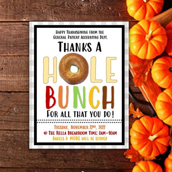 Appreciation Bagel Sign - Etsy