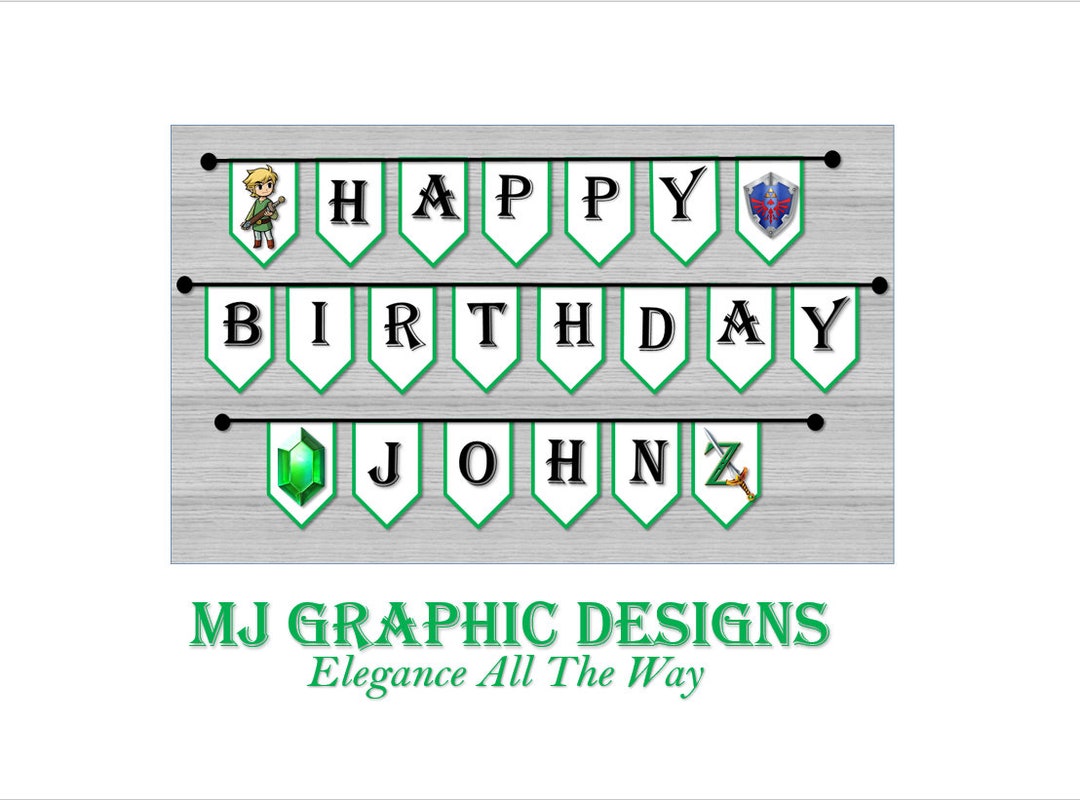 Zelda Happy Birthday Banner: Breath of the Wild Party (instant Download ...