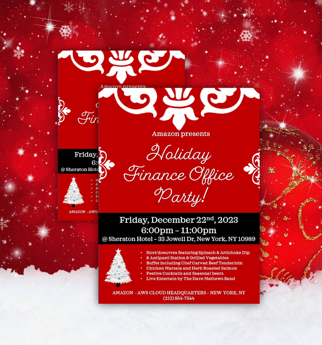 INSTANT DOWNLOAD Holiday Office Party Template Flyer - Etsy