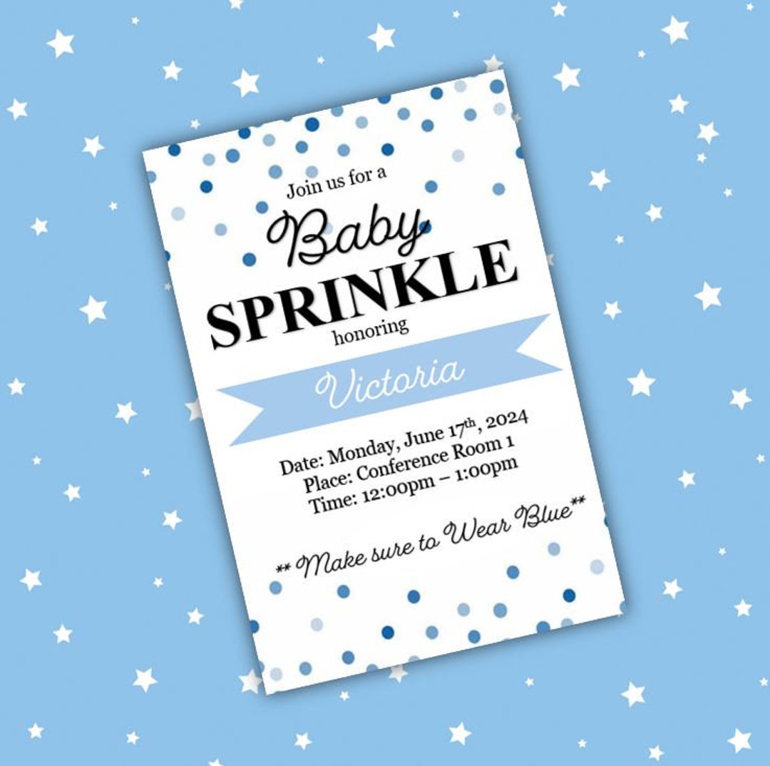 Editable Boy Baby Sprinkle Invitation Template (instant Download) - Etsy