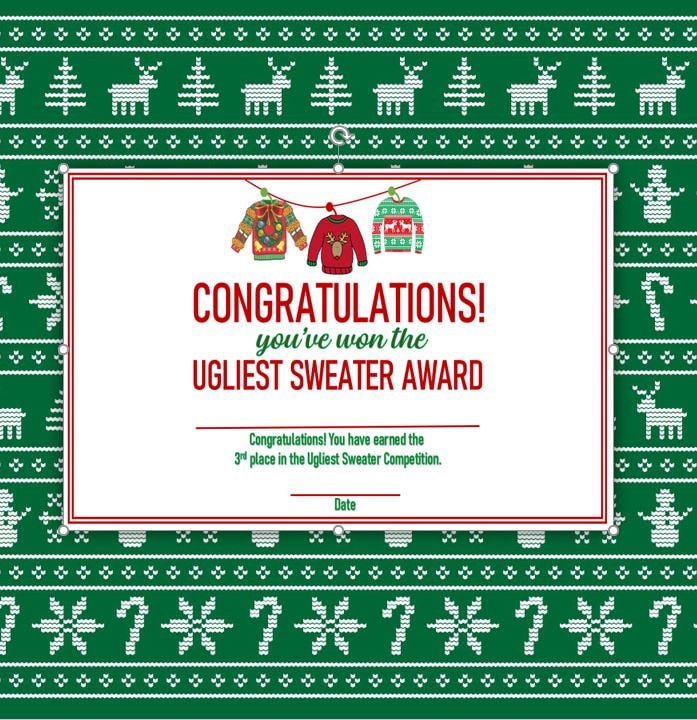 INSTANT DOWNLOAD Ugly Sweater Party Awards, Ugly Sweater Party, Ugly ...