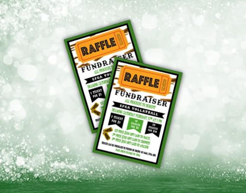 Editable Raffle Ticket Flyer Template, Sports, Church, School ...