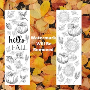 Fall Bookmarks to Color Fall Bookmarks Printable Coloring - Etsy
