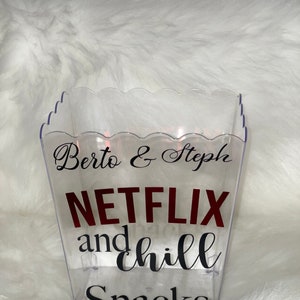 Netflix Popcorn Tub, Date Night Snack Tub, Family Night Popcorn Bucket ...