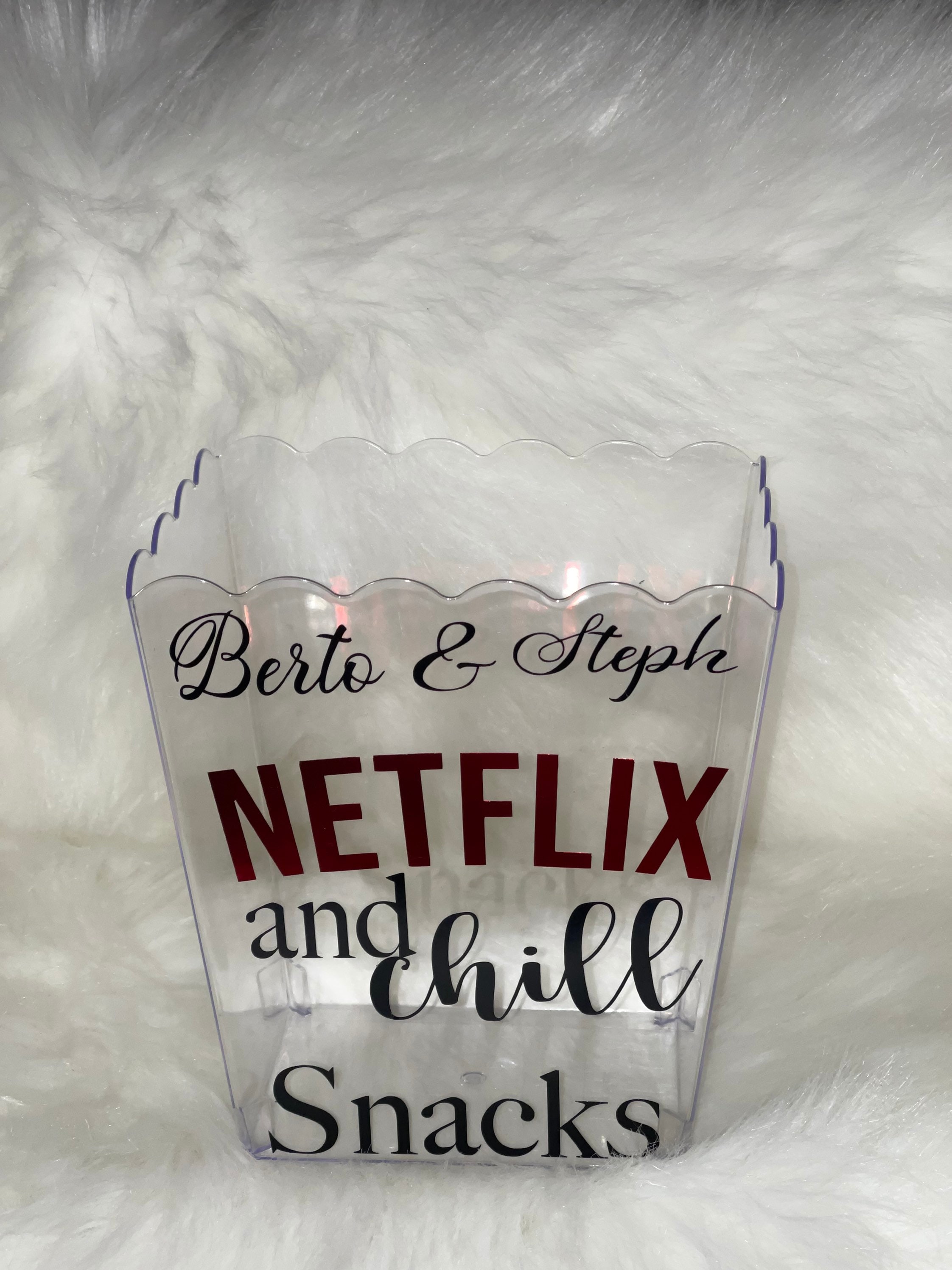 Netflix Popcorn Tub, Date Night Snack Tub, Family Night Popcorn Bucket ...