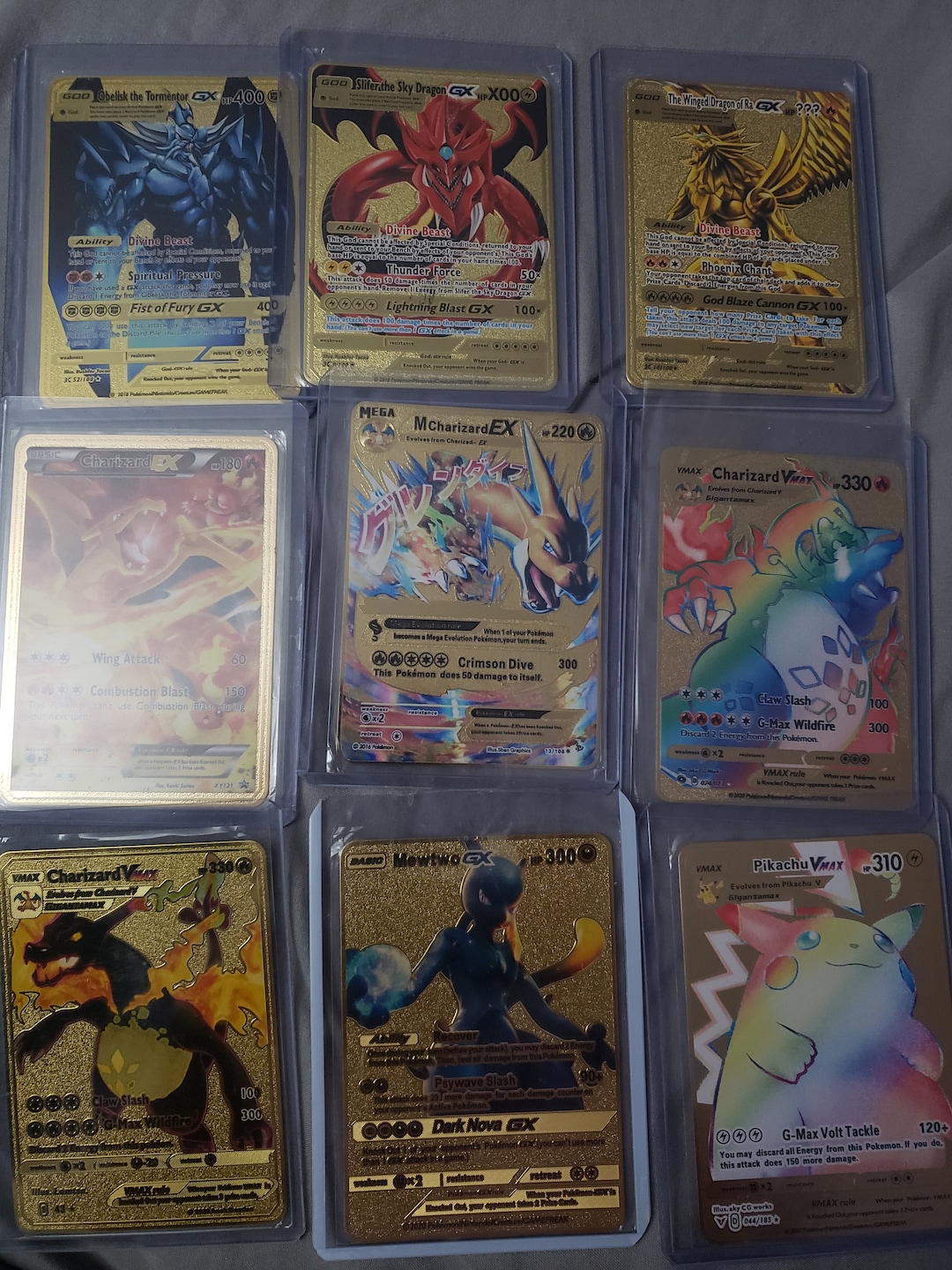 Custom Made Pokemon Metal Gold Cards Charizard Mewtwo Pikachu Yugioh - Etsy