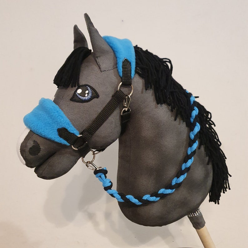 Blue SOFT Halter / Collar for Hobby Horse With a Twisted Baumwolle Rope ...