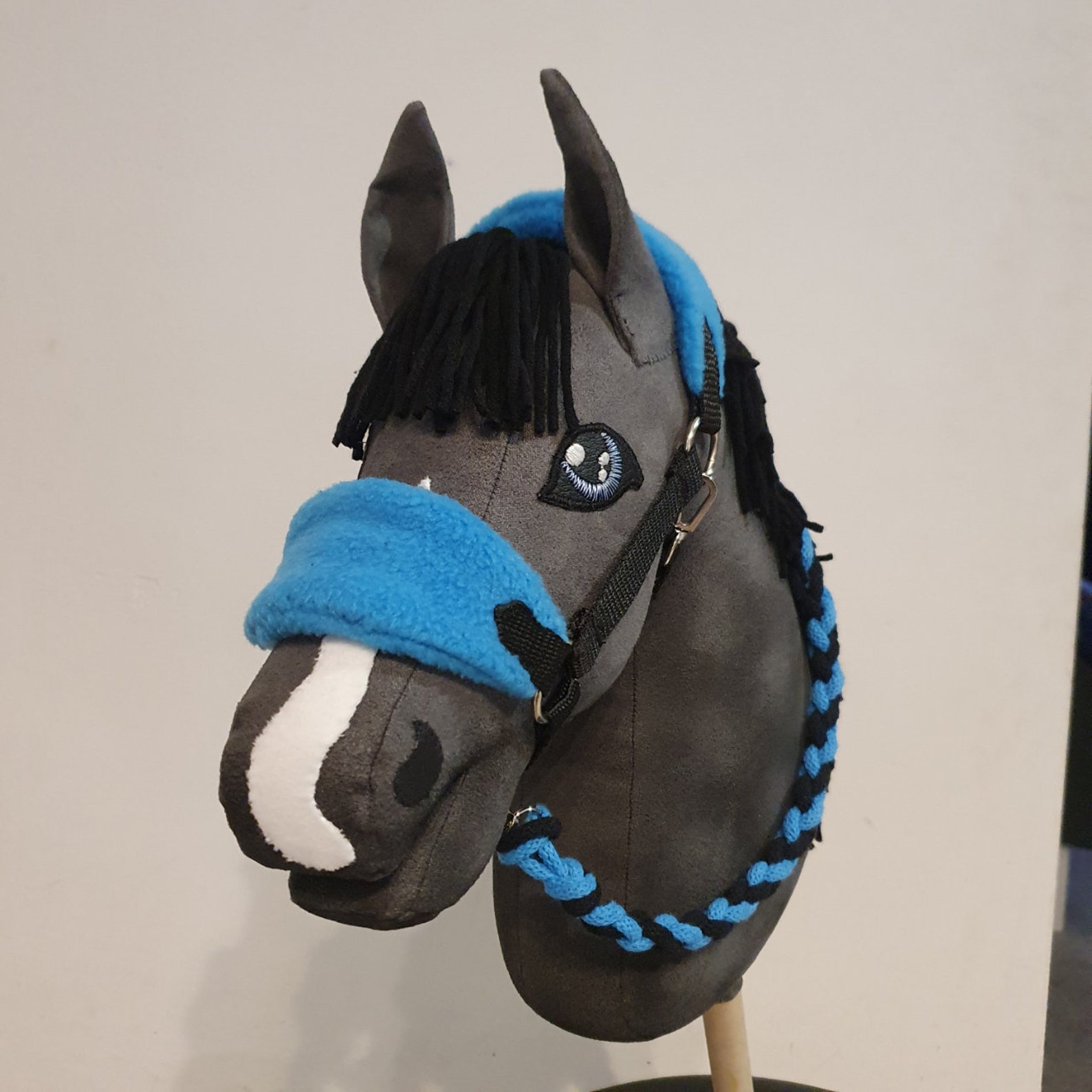 Blue SOFT Halter / Collar for Hobby Horse With a Twisted Baumwolle Rope ...