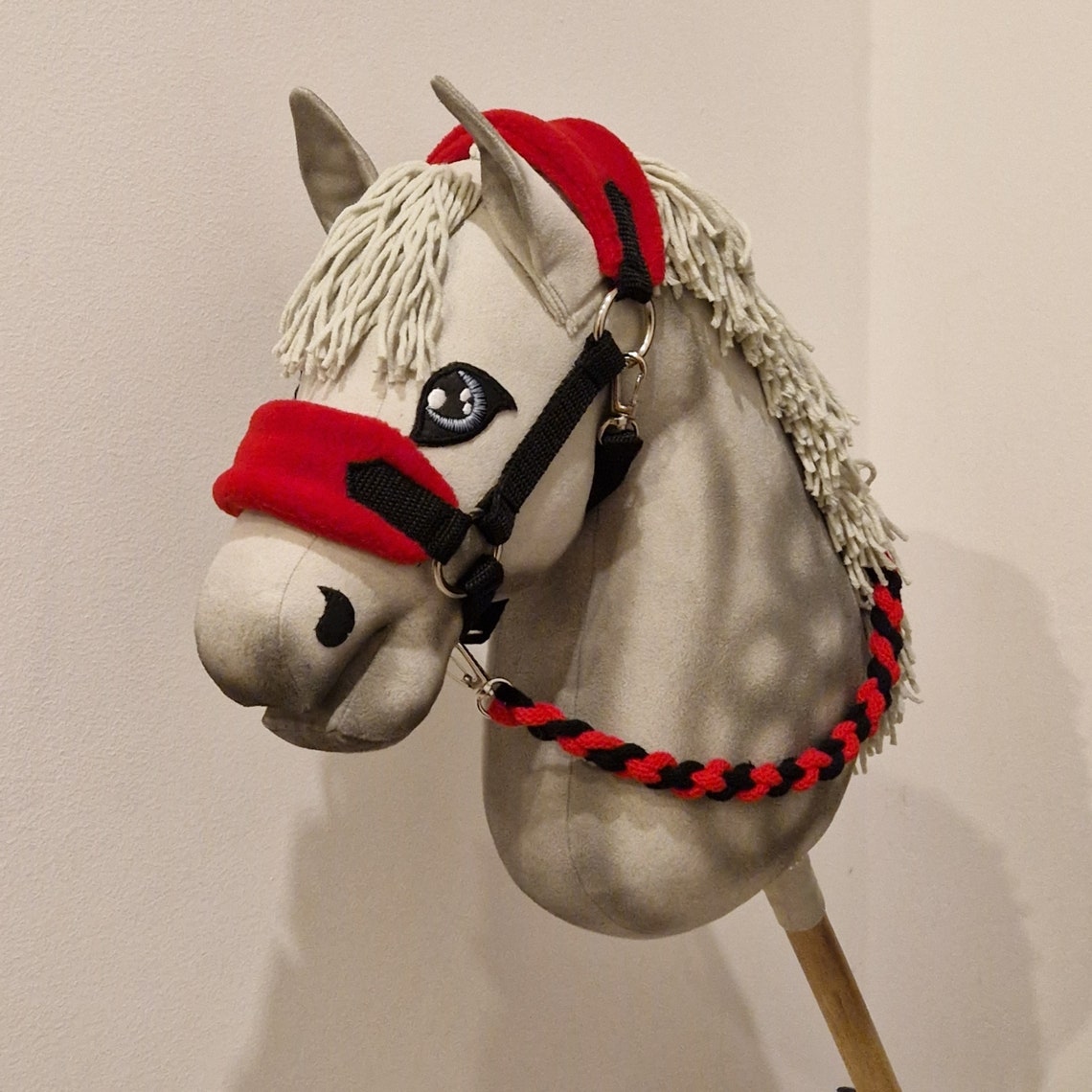 Red SOFT Halter / Collar for Hobby Horse With a Twisted Baumwolle Rope ...