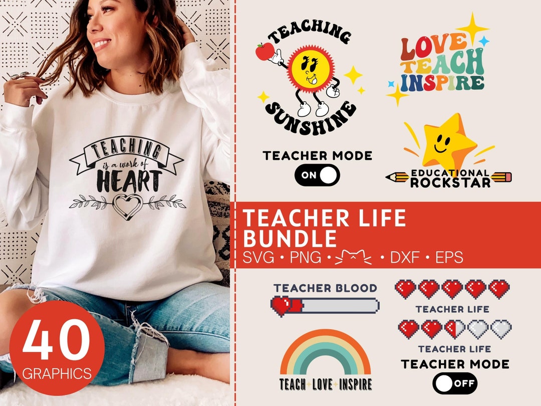 Retro Teacher Svg Bundleteach Rainbow Svgteach Love Inspire - Etsy Retro Teacher Svg Bundleteach Rainbow Svgteach Love Inspire - Etsy