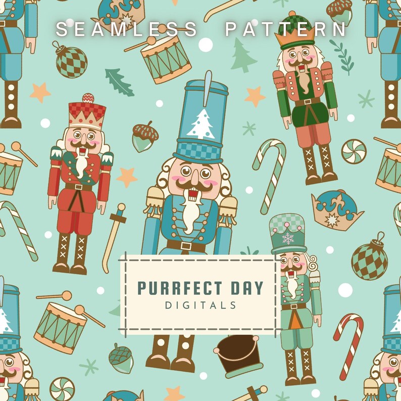 Nutcracker Seamless Pattern and Png Setchristmas Seamless - Etsy