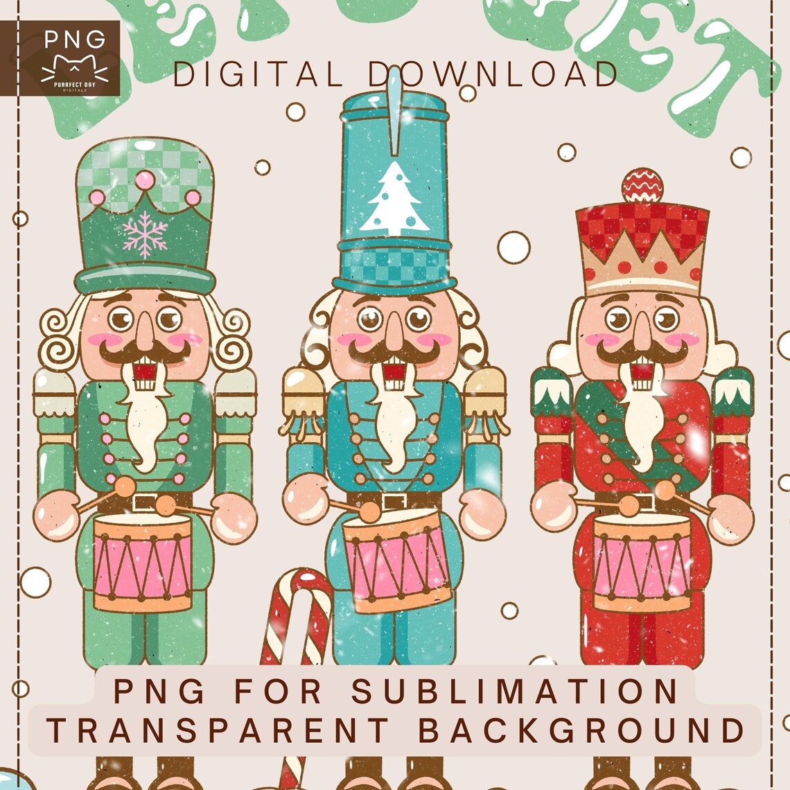 Nutcracker Seamless Pattern and Png Setchristmas Seamless - Etsy