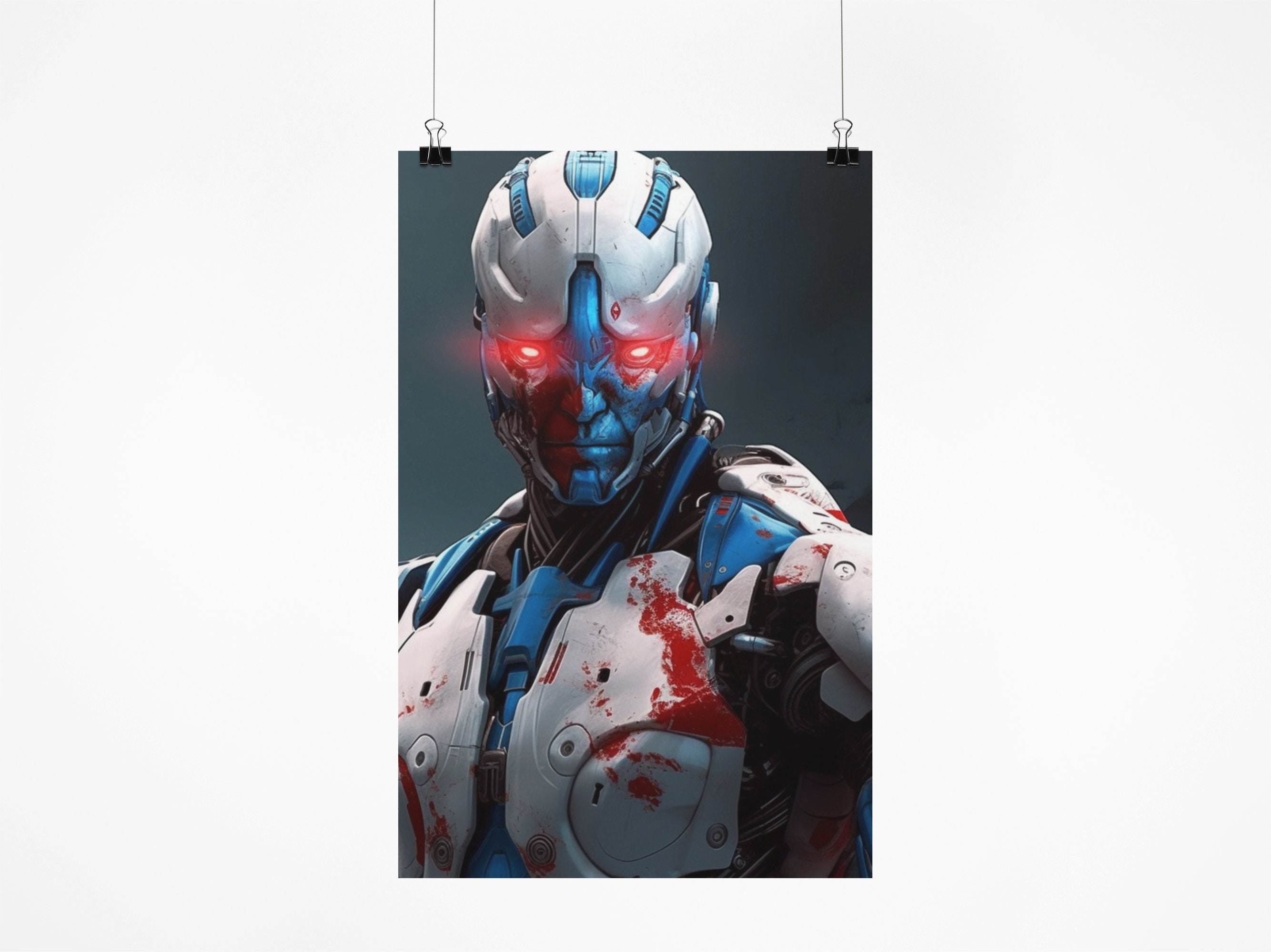 Sentient Robots, Robot, AI Print Sentient Robots, Blue Art Print, Blue ...