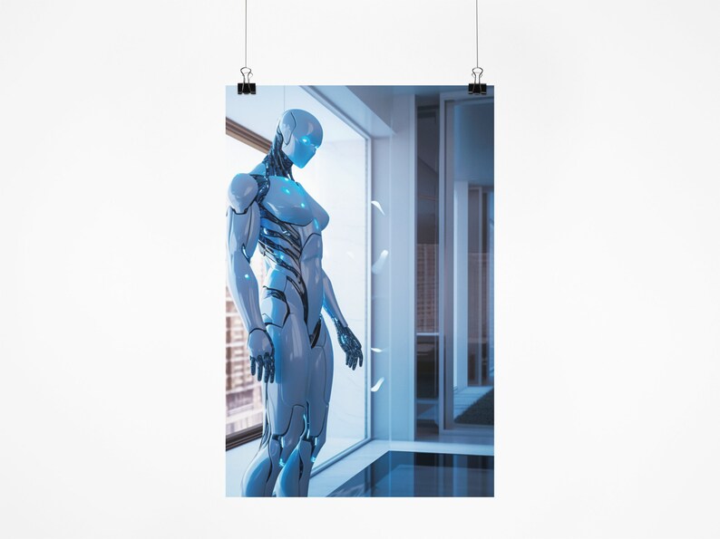 Sentient Robots, Robot, AI Print Sentient Robots, Red Art Print, Red ...