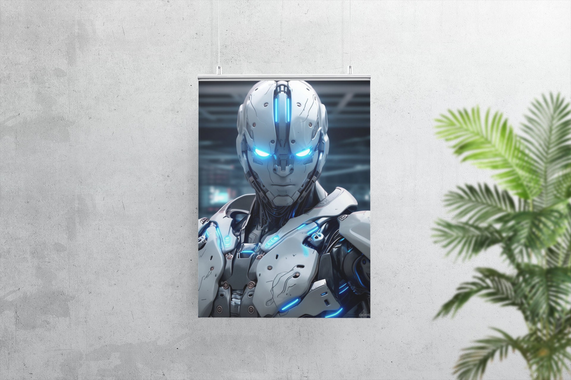 Cyborg, Robot, AI Print Cyborg, Blue Art Print, Blue Cyborg, Human ...