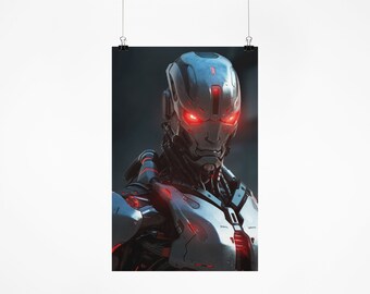 Sentient Robots, Robot, AI Print Sentient Robots, Blue Art Print, Blue ...