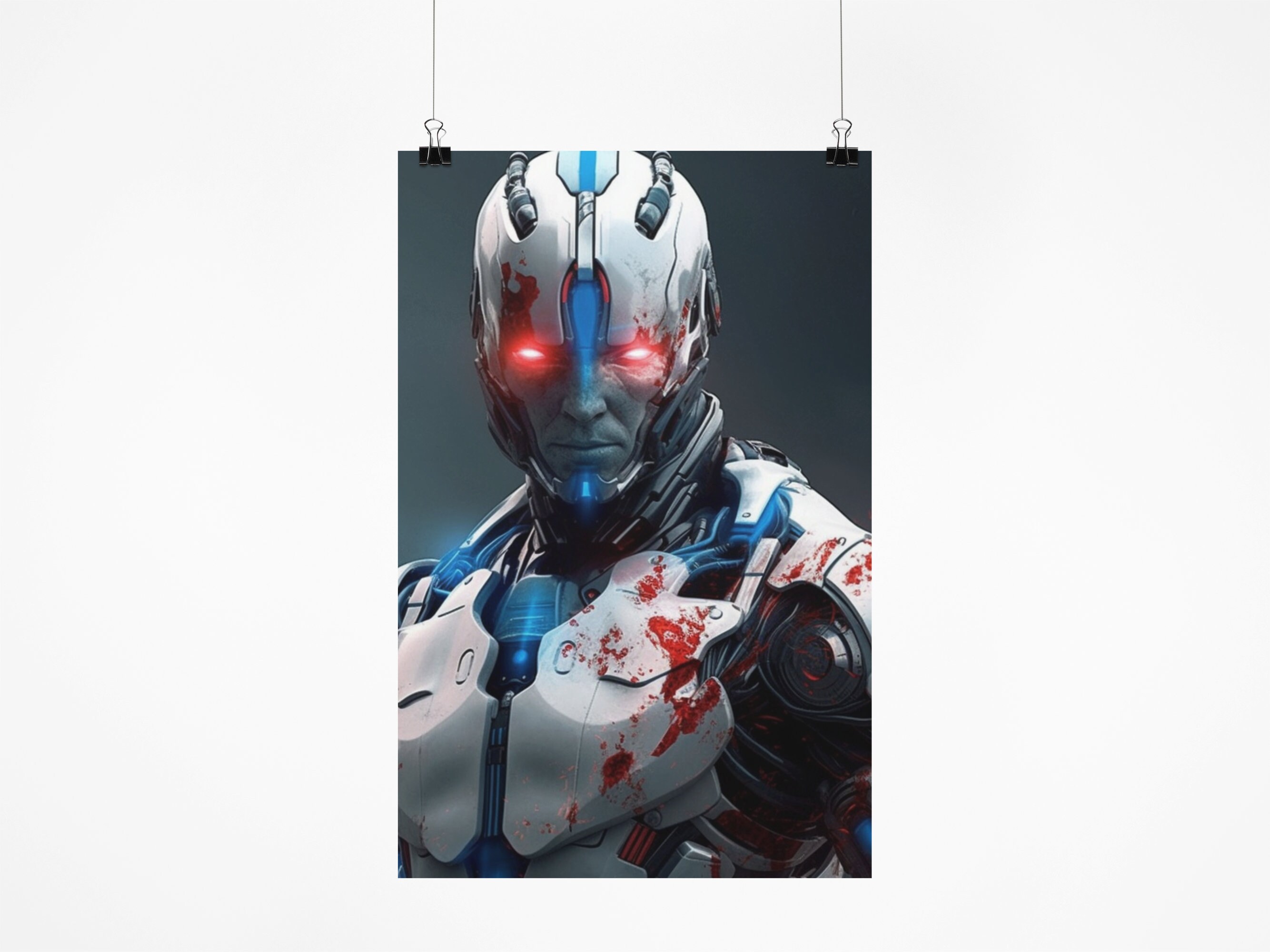 Sentient Robots, Robot, AI Print Sentient Robots, Red Art Print, Red ...