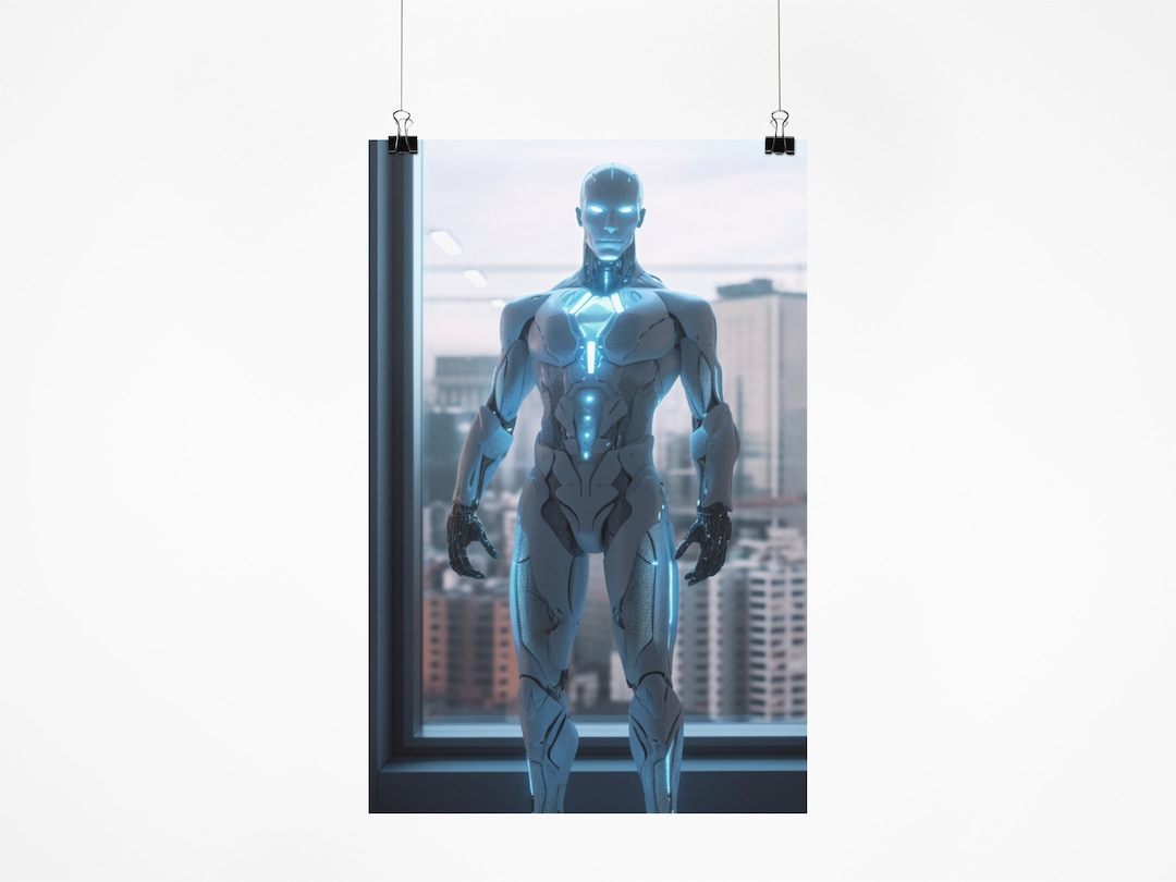 Sentient Robots, Robot, AI Print Sentient Robots, Red Art Print, Red ...