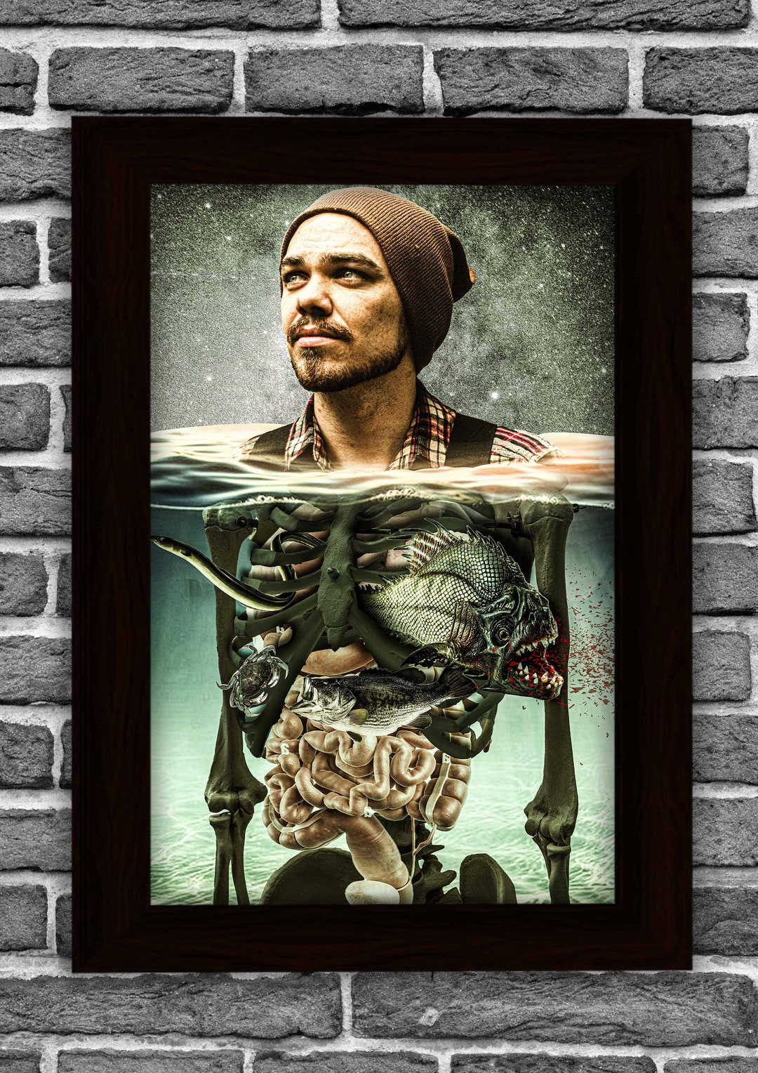 Fish Ocean Horror Poster - Etsy
