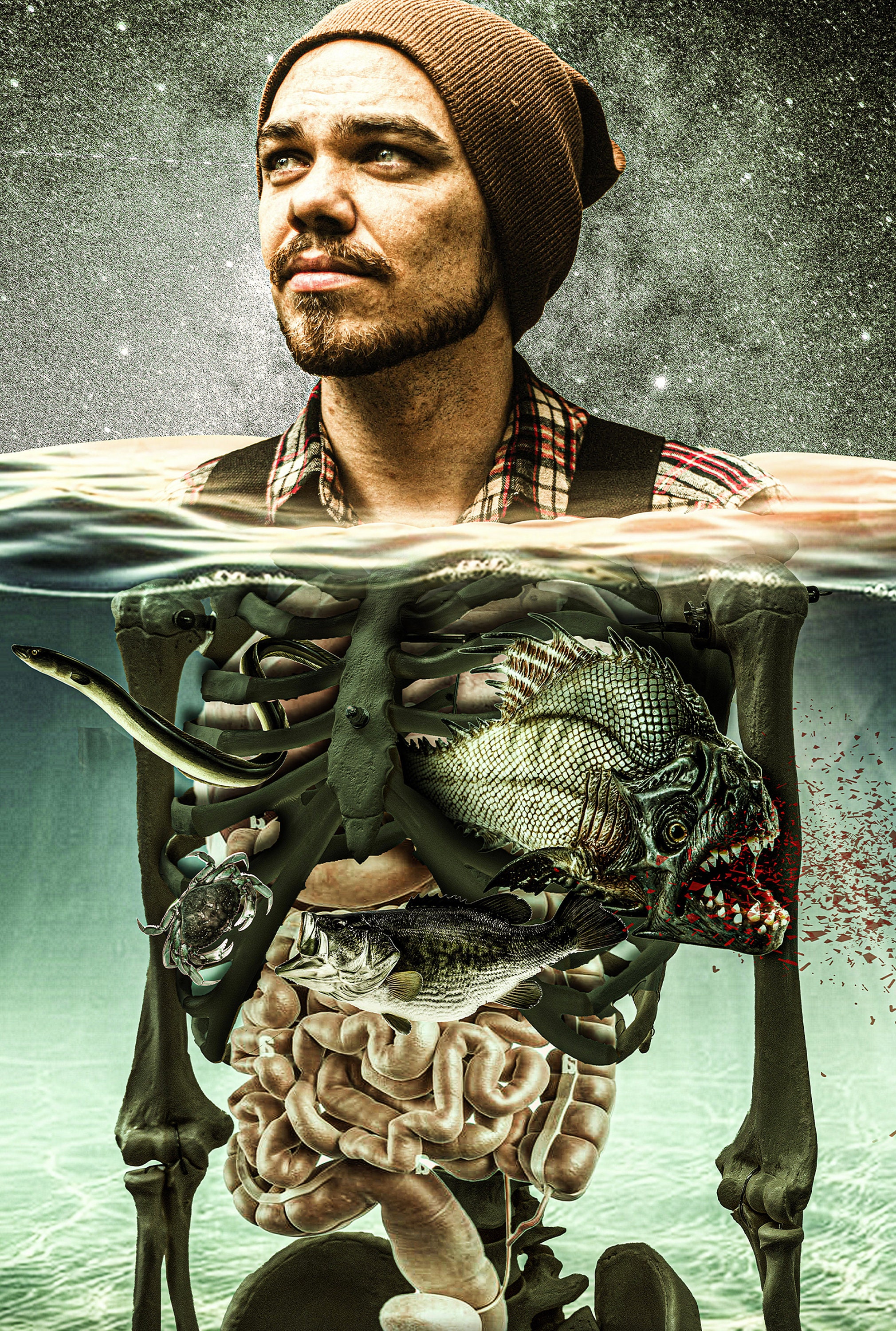 Fish Ocean Horror Poster - Etsy