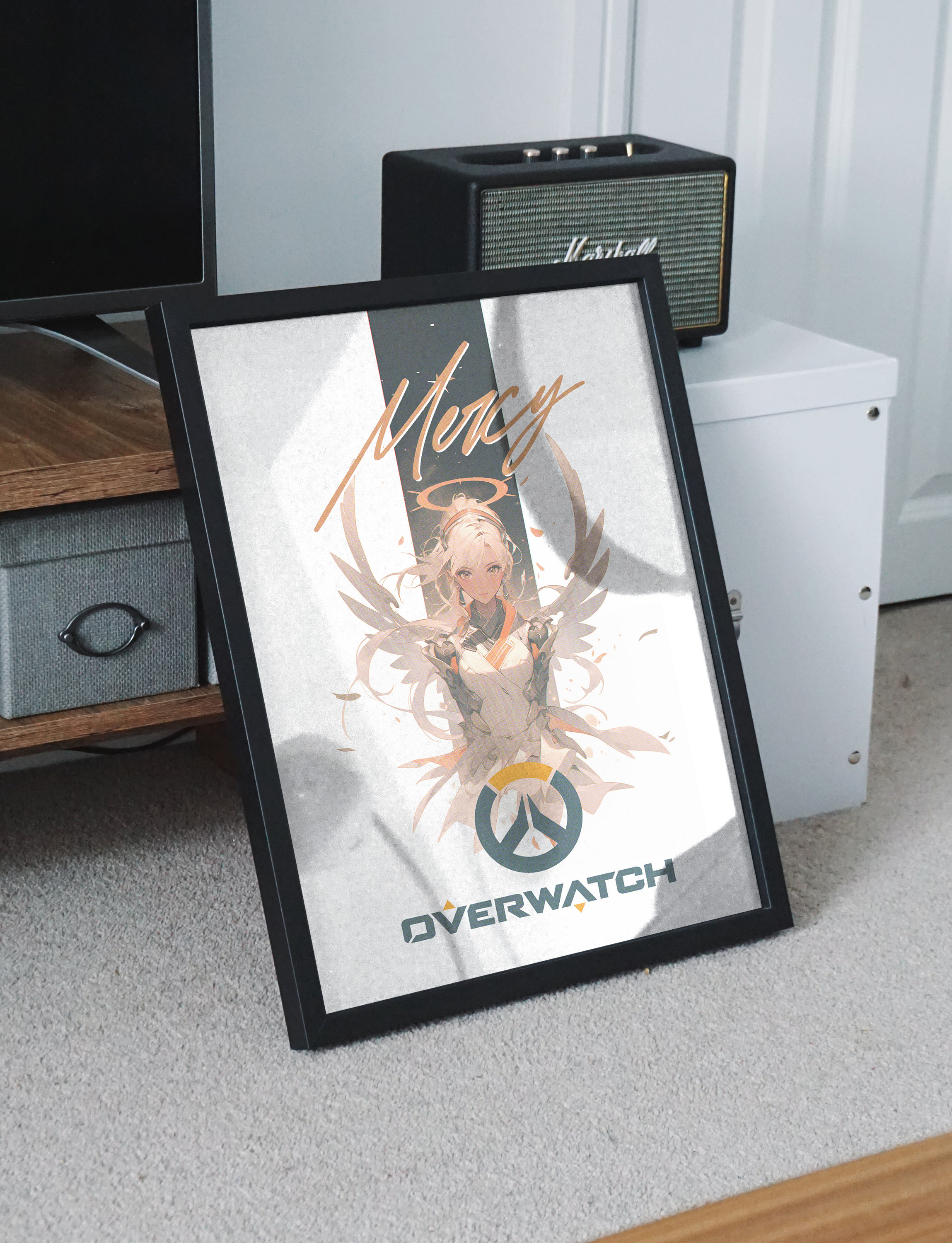 Overwatch Mercy Anime Art Style Poster | Wall Print, Digital Download ...