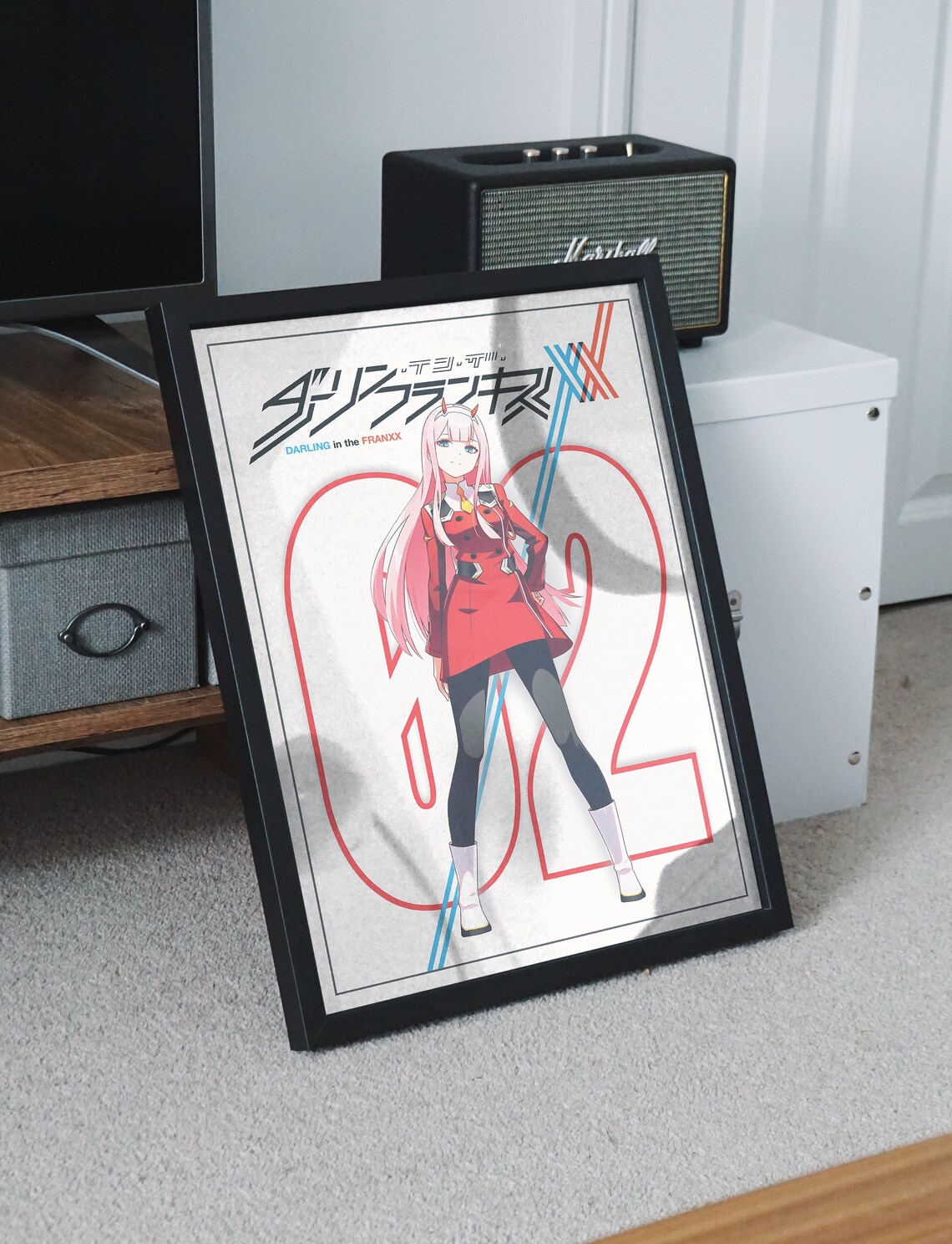 Darling in the Franxx ZERO TWO 02 Vintage Style Poster Wall Print, Digital Download, Printable ...