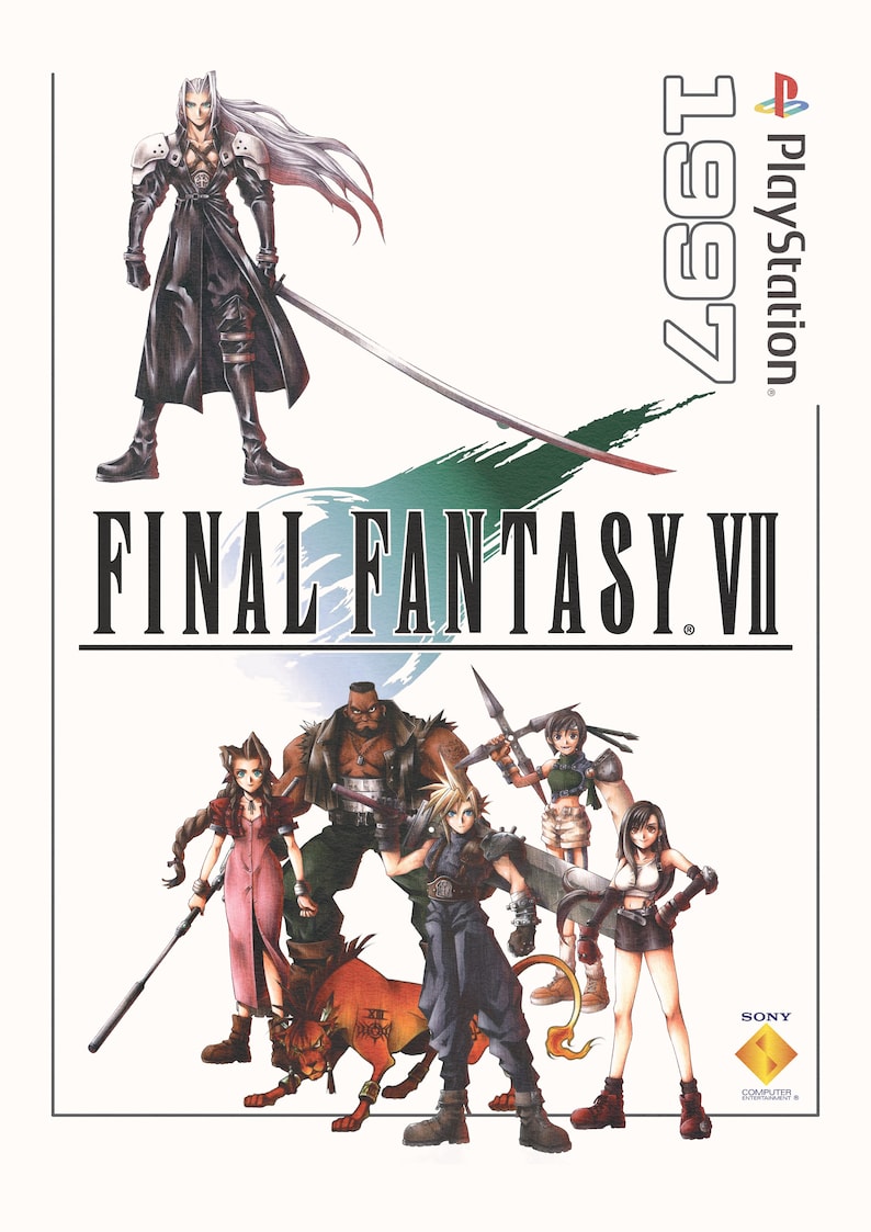 Final Fantasy 7 FFVII Video Game Art Vintage Style Poster Wall Print ...