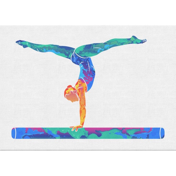 Gymnast on Balance Beam Minimalist Abstract Art Sportsperson - Etsy
