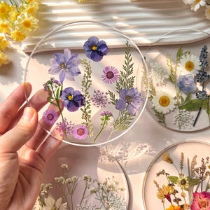 Natural Flowers Coasters,colorful Pressed Real Floral Outdoor Coaster ...